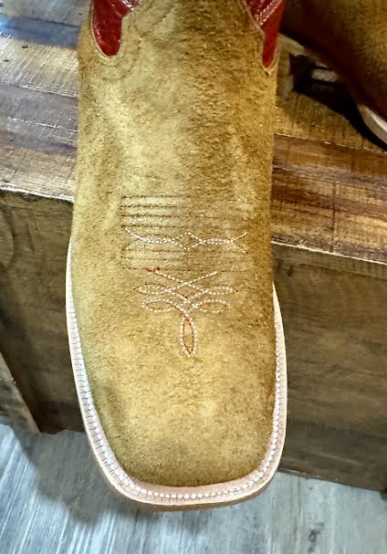Mason Tan Roughout with Red Tops- Mule Barn Boots – Mule Barn Boutique